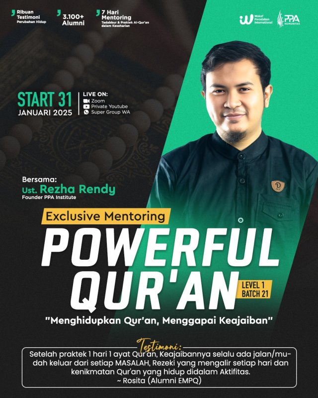 Exclusive Mentoring Powerful Qur'an Level 1 Batch 21